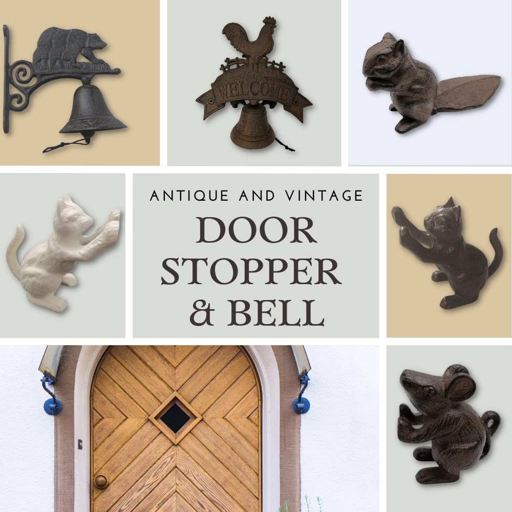 Comfy Hour 3.7" Cast Iron Squirrel Door Stopper, Brown, Antique & Vintage Collection