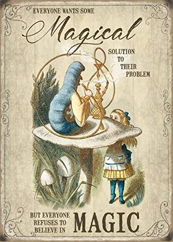 Wallors Alice in Wonderland - Magical Solution Wall Decor Personalized Plaques Poster for Man Cave Cafe Bar Metal Signs Vintage Tin Sign 8" w x 12" h