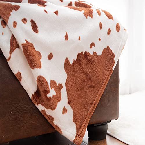 LAGHCAT Cow Blanket, 50"x60" Super Soft Flannel Cow Throw Blanket for Kids Adults, Suitable for Room Decor, Lightweight Travel Blanket, Cozy Plush Can Keep You Warm All The Time.