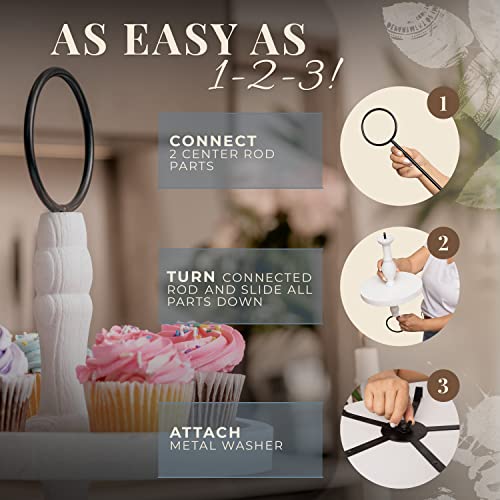 K'DCOR Two Tier Tray with Metal Legs - 2 Tiered Tray Stand - farmhouse centerpieces for dining room table - Tier Tray Stand - Tiered Trays - bandejas decorativas para mesa de sala