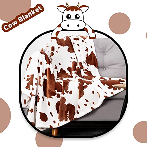 LAGHCAT Cow Blanket, 50"x60" Super Soft Flannel Cow Throw Blanket for Kids Adults, Suitable for Room Decor, Lightweight Travel Blanket, Cozy Plush Can Keep You Warm All The Time.
