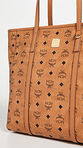 MCM Women's Toni Shopper Medium, Cognac, Tan, Graphic, One Size