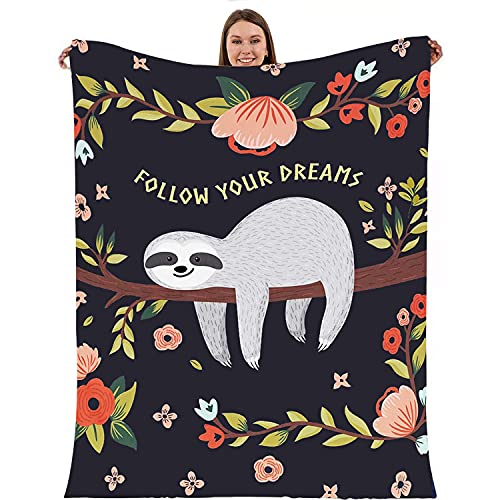 UHANKRU Sloth Blanket 60 inx50 in Animal Blanket Ultra Soft Flannel Throw Blankets for Couch Bedroom for Kids Adults, DestroyFungal