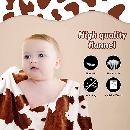 LAGHCAT Cow Blanket, 50"x60" Super Soft Flannel Cow Throw Blanket for Kids Adults, Suitable for Room Decor, Lightweight Travel Blanket, Cozy Plush Can Keep You Warm All The Time.