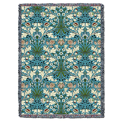 Pure Country Weavers William Morris Hyacinth Blanket XL - Arts & Crafts - Gift Tapestry Throw Woven from Cotton - Made in The USA (82x62)