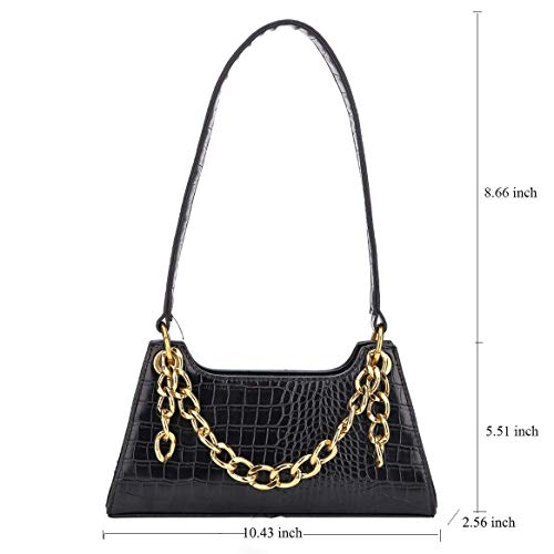 GOPHRALOVE Small Purses for Women Shoulder Purse and Handbag with Magnet Closure for Women's Day Gift (Black)