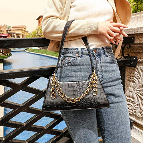 GOPHRALOVE Small Purses for Women Shoulder Purse and Handbag with Magnet Closure for Women's Day Gift (Black)