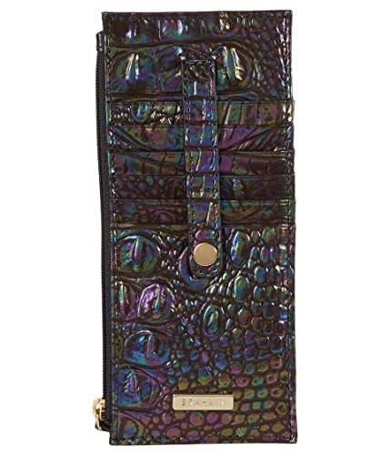 BRAHMIN Ombre Melbourne Credit Card Wallet Black Pearl One Size