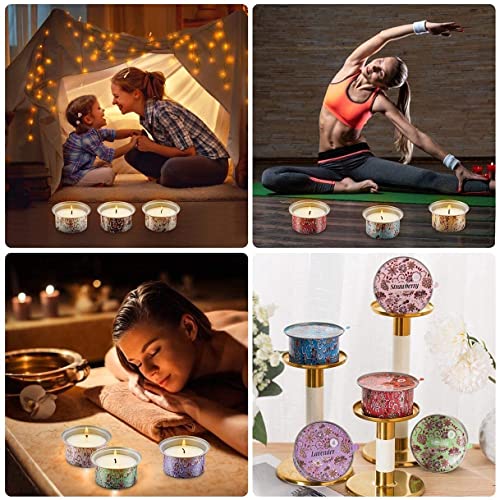 Gift Package Scented Candles Lemon, Fig, Lavender, Spring Fresh,Rose ,Jasmine,Vanilla,Bergamot,Strawberry, Peppermint, Rosemary, Gardenia Natural Soy Wax Portable Travel Tin Candle,Set of 12