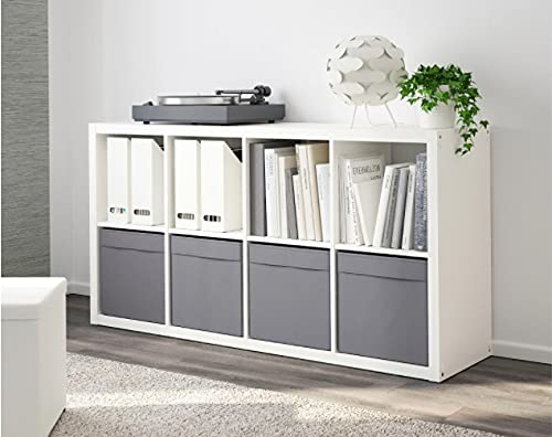 Cloth Storage Bins 13x15x13, Foldable Cubes Box Baskets Containers Organizer for Drawers, Home Closet, Shelf, Nursery, Cabinet, Large Set of 2 (Dark Gray)