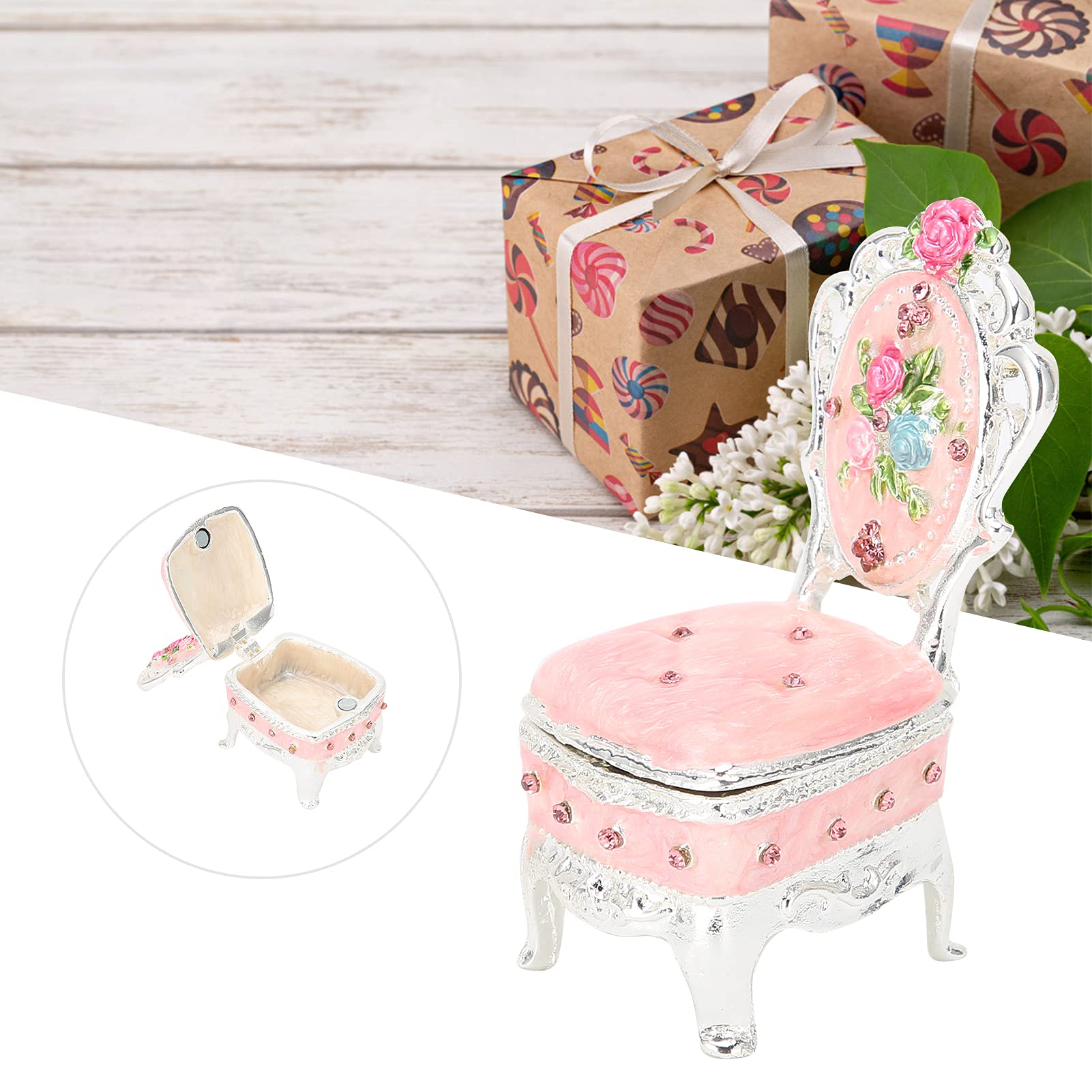 Ladieshow Jewelry Box, Necklace Earring Organizer Mini Openable Couch Jewelry Storager Sofa Shaped Case Dollhouse Jewelry Decorative Box Keepsake Gift Box (2.91 x 1.38 x 1.22inch)