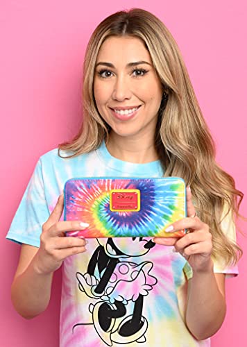 Loungefly Disney Mickey Minnie Mouse Tie Dye Faux Leather Wallet Zip Around Clutch