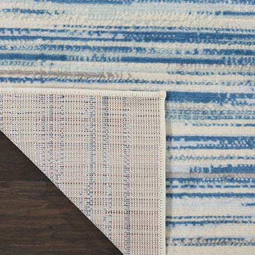 Nourison Jubilant Abstract Blue 3' x 5' Area Rug, Easy -Cleaning, Non Shedding, Bed Room, Living Room, Dining Room, Kitchen (3x5)