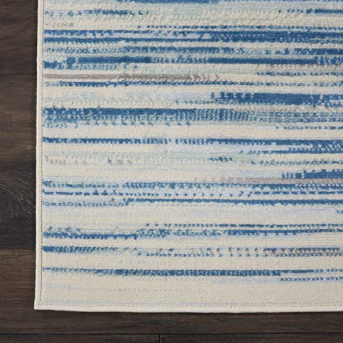 Nourison Jubilant Abstract Blue 3' x 5' Area Rug, Easy -Cleaning, Non Shedding, Bed Room, Living Room, Dining Room, Kitchen (3x5)