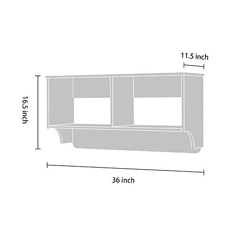 Coral Flower Wood Wall Mounted Entryway Shelf, 36 inches, Black