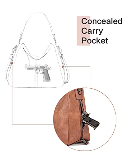 BROMEN Purses for Women Vegan Leather Hobo Bags Designer Handbags Large Shoulder Crossbody Bag with Adjustable Strap Brown