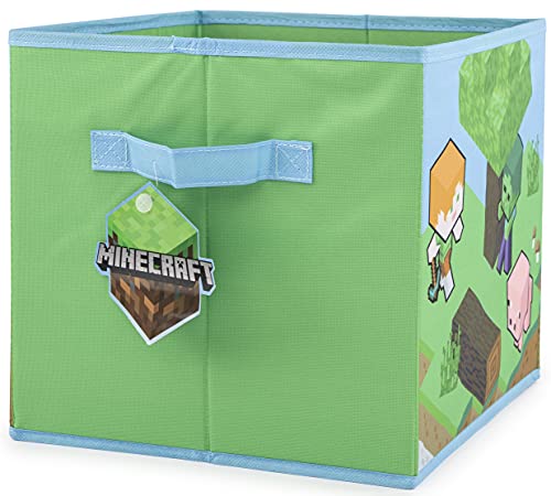 Jay Franco Minecraft Life 2 Pack Collapsible Cube Storage Bins – Kids Foldable Organizer with Handles (Official Minecraft Product)