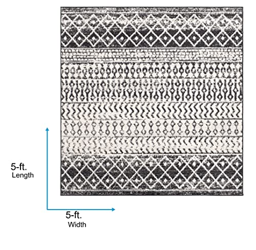 Artistic Weavers Chester Boho Moroccan Area Rug,5' Square,Black