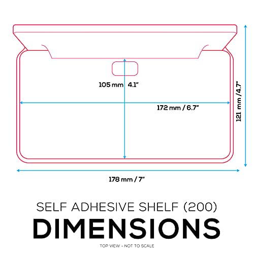 BRAINWAVZ Screwless Extra Wide Floating Shelf Mount for Security Cameras Baby Monitors Speakers Plants Toys & More, Universal Holder Strong Adhesive Easy to Install, 6.7” x 4.1 (SHELF200-Black)