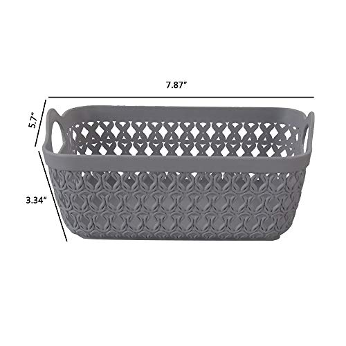 DynkoNA 12-pack Small Plastic Tray, Desktop Storage Trays, Grey