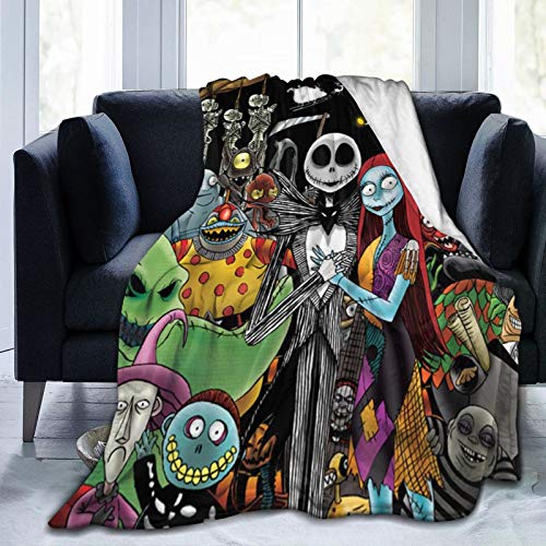 Nightmare Before Christmas Blanket Soft Jack Skellington & Sally Throw Blankets for Couch Bed Living Room Sofa 50" X40