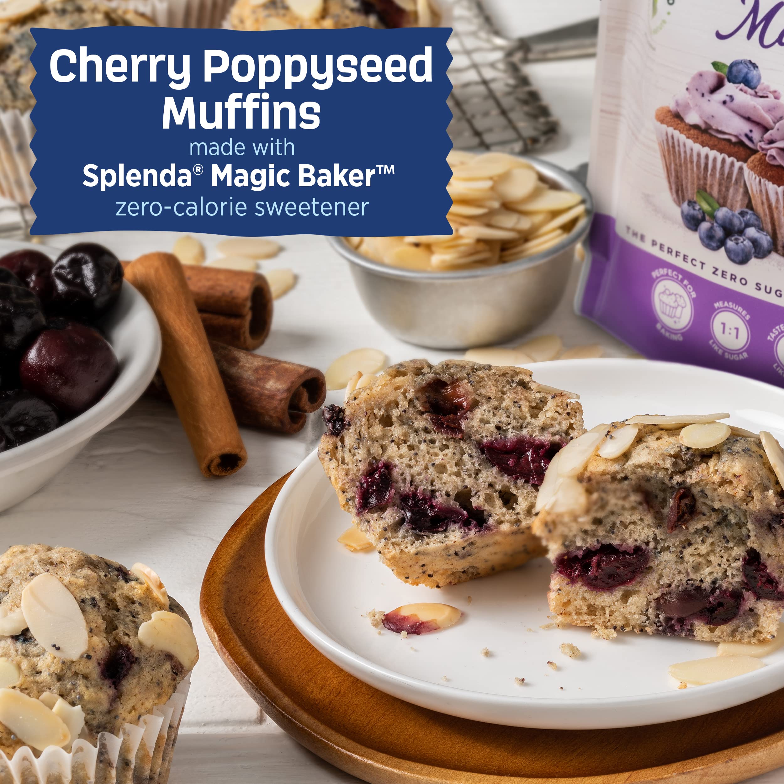 SPLENDA Magic Baker Zero Calorie Plant Based Granulated Baking Blend with Stevia, Erythritol and Allulose – Zero Sugar, Keto Friendly, 1lb (16 oz) Pouch (Pack of 1), White