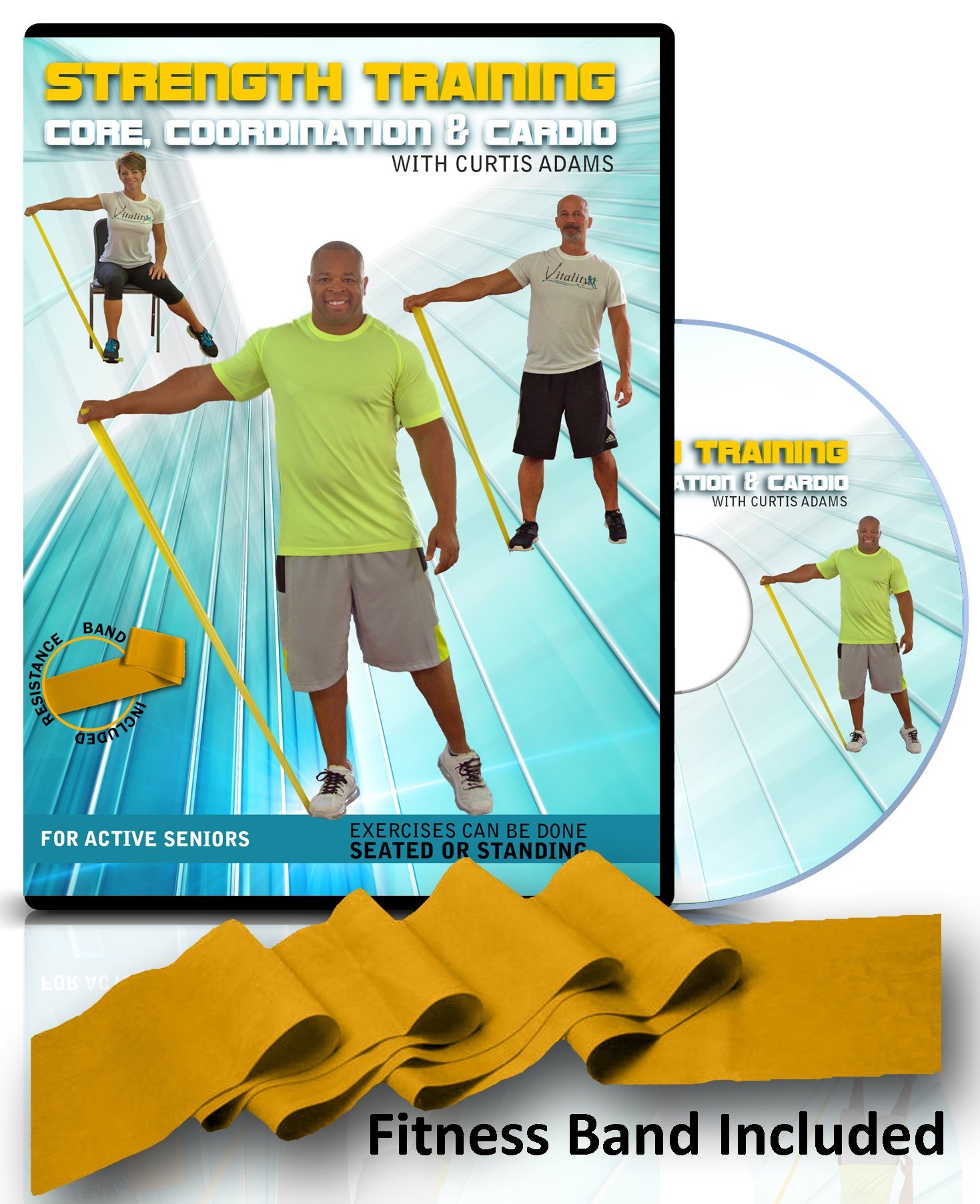 Exercise for Seniors DVD Program- 3 Senior exercise DVDs + Resistance Band. Demonstrated both as standing and chair exercise you choose what is best for you. Fun, easy to follow, go at your own pace.