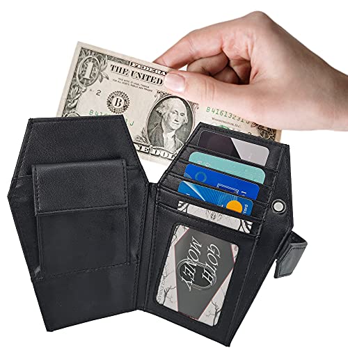 GLENBARN Coffin Wallet - Gothic Wallet or Coffin Purse for Men and Women - Black Vegan Witch Wallet with Snap