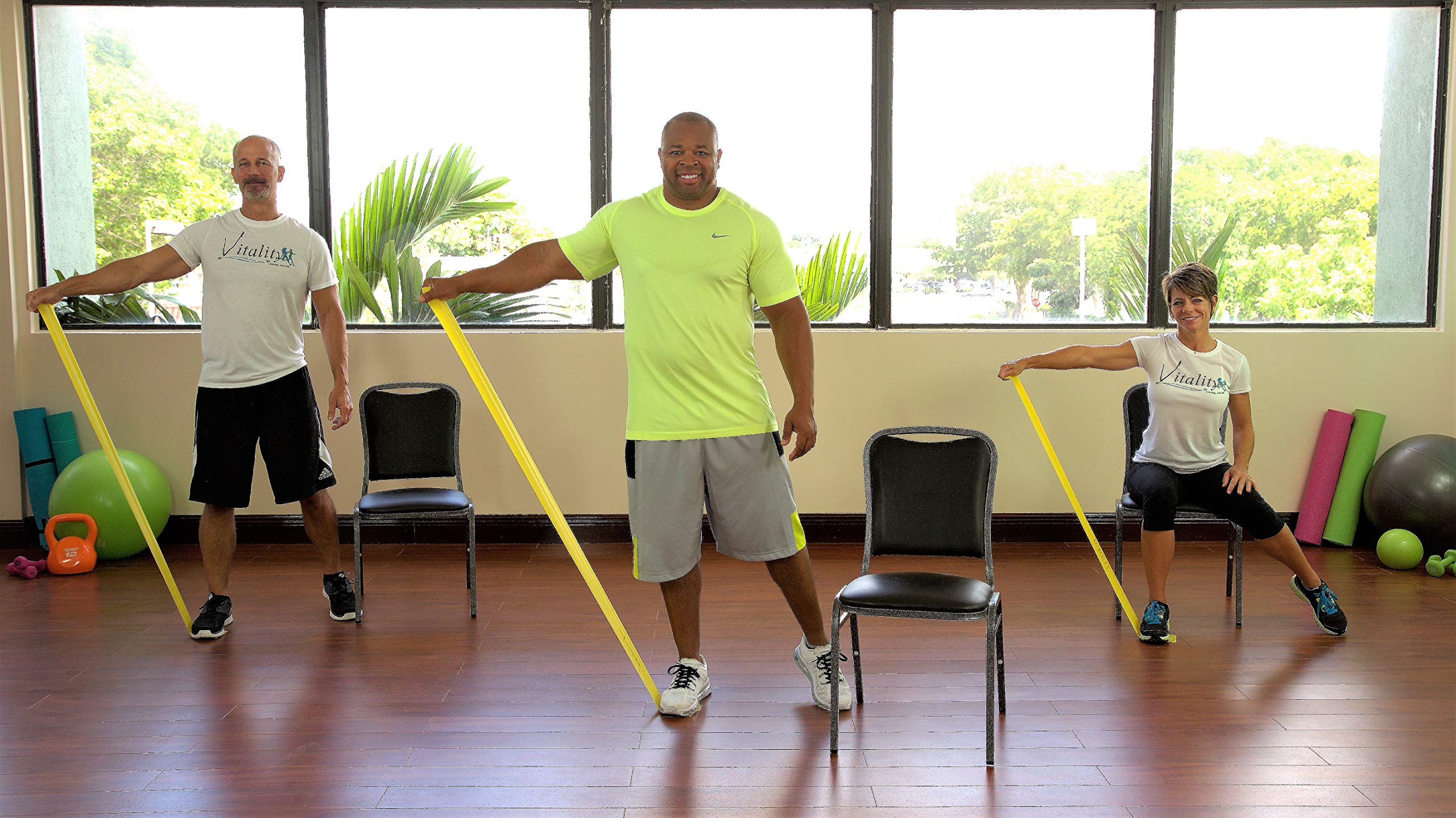 Exercise for Seniors DVD Program- 3 Senior exercise DVDs + Resistance Band. Demonstrated both as standing and chair exercise you choose what is best for you. Fun, easy to follow, go at your own pace.