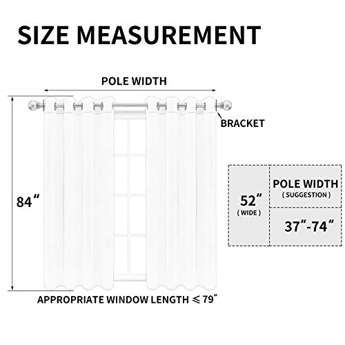 Easy-Going Blackout Curtains for Bedroom, Solid Thermal Insulated Grommet and Noise Reduction Window Drapes, Room Darkening Curtains for Living Room, 2 Panels(52x84 in,Ivory)