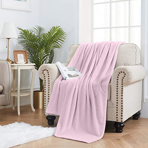 RACHEL Rachel Roy Jacquard Textured Oversized Throw - Silky Soft and Cozy Flannel Fleece, Blanket for Bed and Couch - Oversized Throw 60" X 70", Dark Lavender