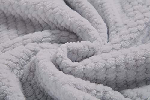 RACHEL Rachel Roy Jacquard Textured Oversized Throw - Silky Soft and Cozy Flannel Fleece, Blanket for Bed and Couch - Oversized Throw 60" X 70", Dark Lavender