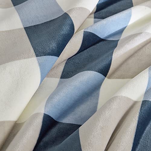 PU MEI Sherpa Fleece Throw Blanket 60" x 80" Reversible Plush Fluffy Lattice Flannel Blankets for Sofa Couch Bed, Grey-Soft Blue
