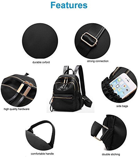 Backpack for Women, Nylon Travel Backpack Purse School Shoulder Bag Small Casual Travel Daypack for Girls Ladies