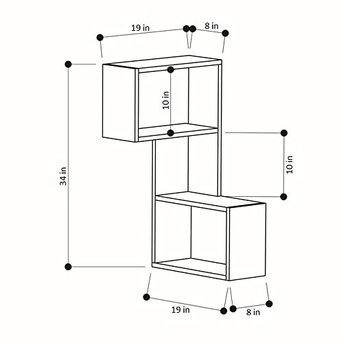 Ada Home Decor Wingate Modern White Wall Shelf 33.66'' H x 18.5'' W x 7.87'' D/Wall Storage/Shelving Unit