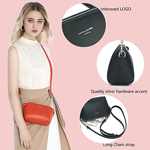 DAVIDJONES Faux Leather Hobo Purse and Wallet set for women Small Chain Crossbody Bags for Girls Bundle