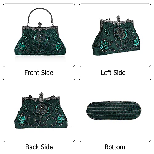 LIFEWISH Wedding Clutch Purses for Women Sequin Purse Beaded Bags