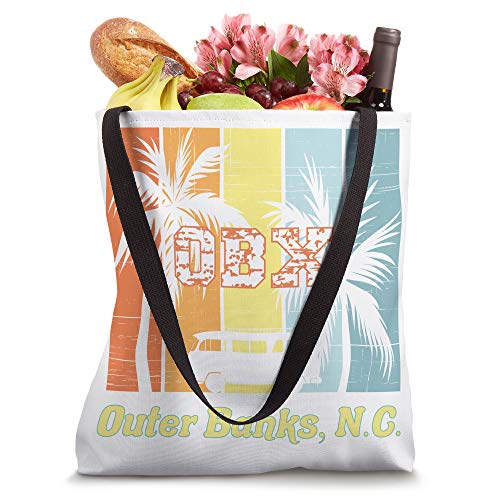 NC OBX Retro Beach Family Vacation Outer Banks Palm Tree Tote Bag