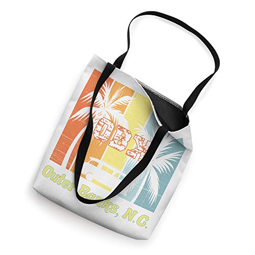 NC OBX Retro Beach Family Vacation Outer Banks Palm Tree Tote Bag