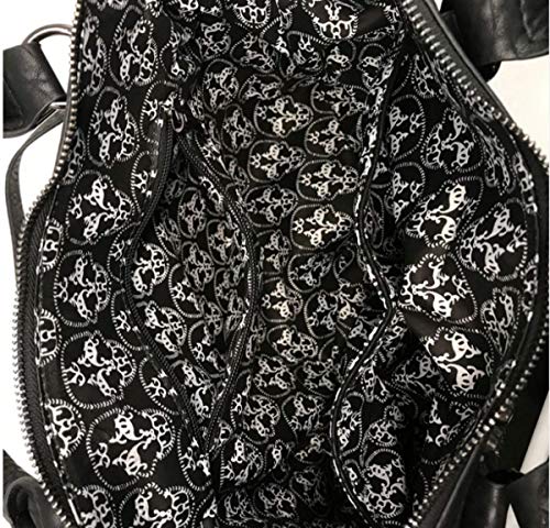 Downupdown Punk Skull Black Rivet Shoulder Bag Women Purse Casual Handbag
