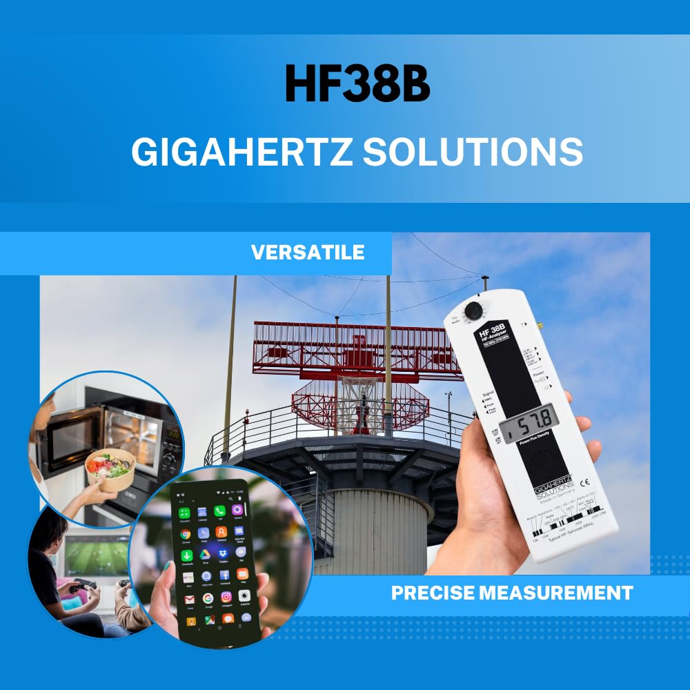 GIGAHERTZ SOLUTIONS HF38B RF Meter - 700MHz - 3.3GHz - 2 Year Warranty! Measures WiFi, Smart Meters, Cell Phones Etc.