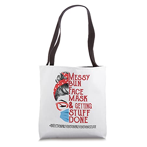 Messy Bun Face Mask Infection Prevention Preventionist Tote Bag