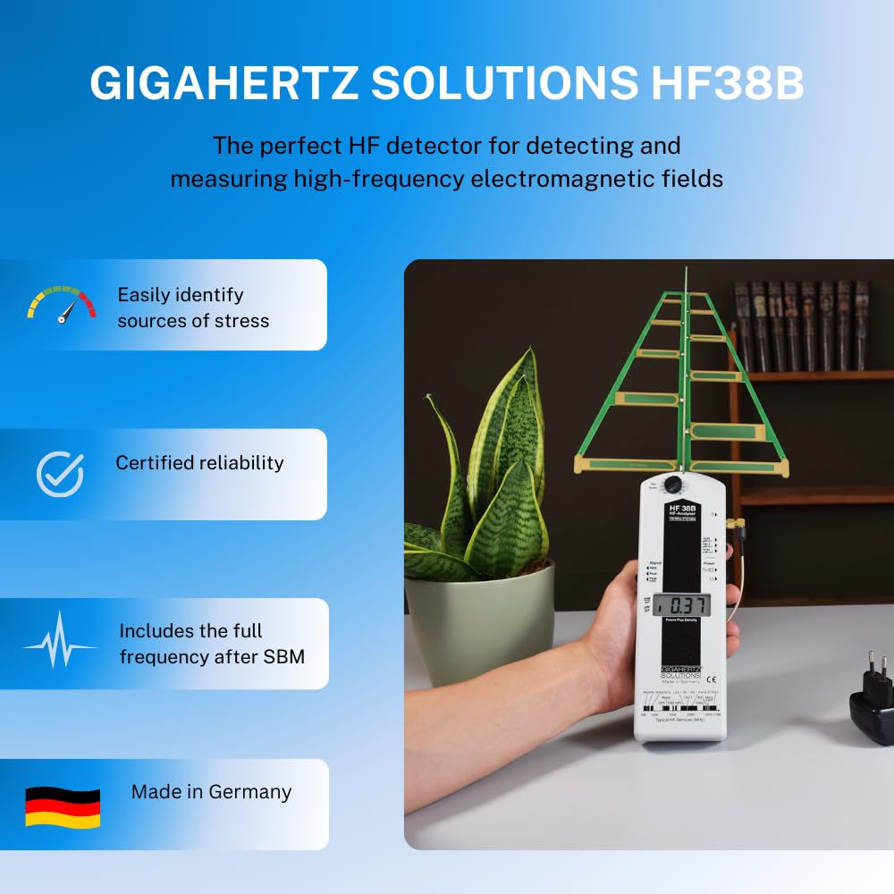 GIGAHERTZ SOLUTIONS HF38B RF Meter - 700MHz - 3.3GHz - 2 Year Warranty! Measures WiFi, Smart Meters, Cell Phones Etc.