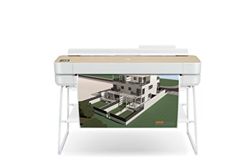 HP DesignJet Studio Wood Large Format Plotter Printer - 36", with Roll Cover, Auto Sheet Feeder, Media Bin & Stand (5HB14A)