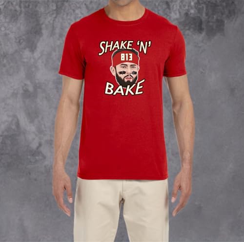 RED Tampa Bay Baker Shake N Bake T-Shirt Adult