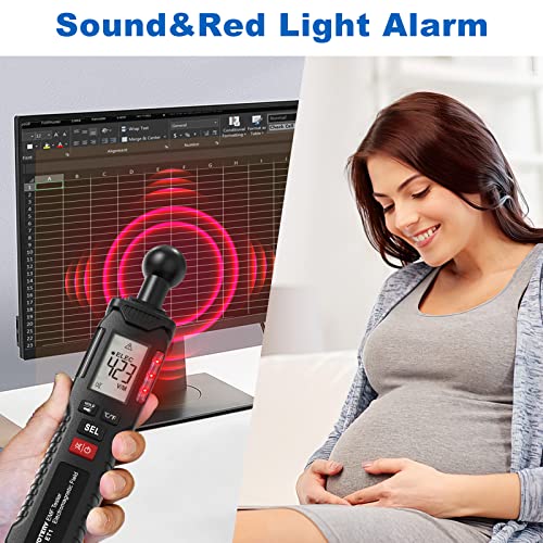 EMF Meter, Votery Rechargeable Electromagnetic Field Radiation Detector Digital EMF Detector with LCD, Temperature Measure, Hand-held Magnetic Field Detector for Home, Office, Outdoor