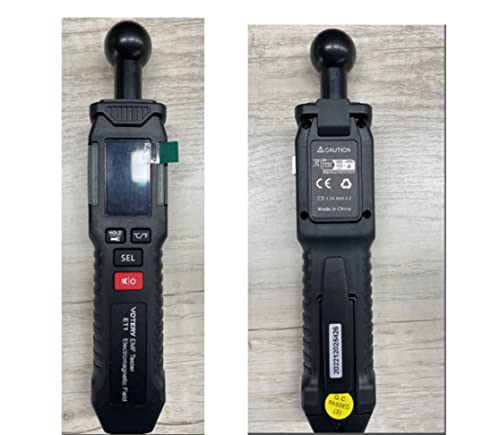 EMF Meter, Votery Rechargeable Electromagnetic Field Radiation Detector Digital EMF Detector with LCD, Temperature Measure, Hand-held Magnetic Field Detector for Home, Office, Outdoor
