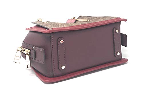 Coach Dreamer 21 In Signature Canvas With Snakeskin Detail Satchel Crossbody (Tan Red Apple)