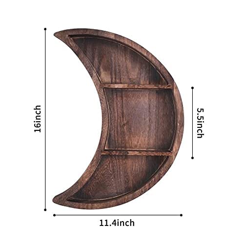 ELIAUK Floating Moon Wooden Shelves Reversible Crescent Moon Shelf,Home Wall Decor for Living Room Bedroom…