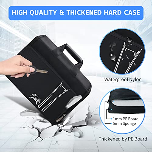 G-STORY Carrying Case Travel Bag, Storage Bag Compatible with PS5 Disc and Digital Edition with Shockproof Compartments, Included Silicone Cover Skin Protector